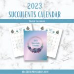 Succulents Calendar - Colorful Printables